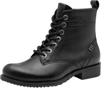 Tamaris Damen Lace Boot Flat 1-25298-45, bottine femme, cuir noir, 39 EU, Cuir noir, 39 EU