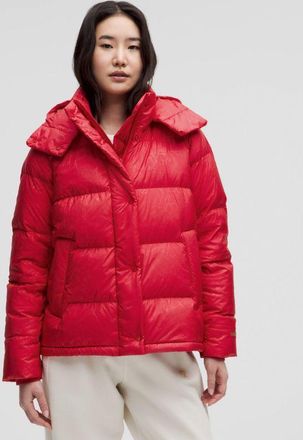lululemon Lunar New Year Puffer-Jacke mit F&uuml;llkraft 600 f&uuml;r Frauen - Gr&ouml;&szlig;e 0 in Year Of The Snake Emboss Red