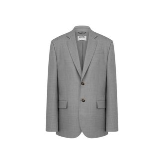 Moschino Homme, Costumes, Gris, Taille: M Wool Canvas Jacket