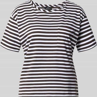 Monari T-Shirt im Allover-Look mit Rundhalsausschnitt