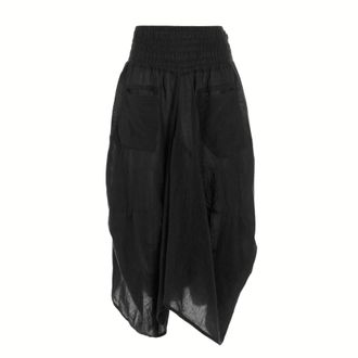 vishes Kn&ouml;chel-Langer Luftiger Damen Sommer-Rock Einfarbig Sommerr&ouml;cke schwarz 34-38