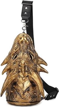 Generic Sac bandouli&egrave;re &eacute;l&eacute;gant en cuir 3D dinosaure pour hommes et femmes, sac &agrave; dos multifonctionnel pour couples