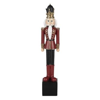 Clayre & Eef Figur Nussknacker 27 cm Rot Polyresin Weihnachtsdekoration