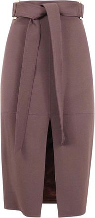 Elisabetta Franchi Femme, Jupes, Violet, Taille: 40 FR Jupe Gabardine avec Ceinture &agrave;