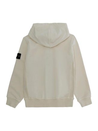 Stone Island Boys Hoodie Sweater White Cotton Hoods & Sweatshirts
