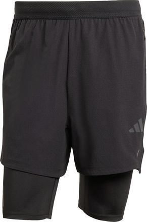 adidas Mens 2-in-1 PrimeLift Shorts Black/Carbon L