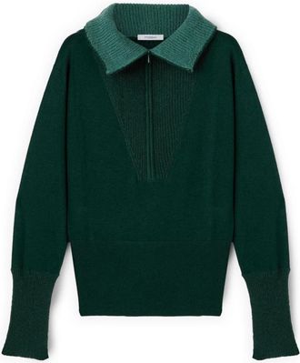 Motivi Femme, Pulls, Vert, Taille: 38 FR Pull &agrave; col montant en soie m&eacute;lang&eacute;e