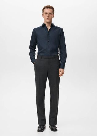 Mango Chemise 100 % coton slim-fit bleu marine - Homme - XXL - MANGO MAN