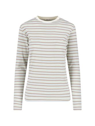 Auralee T-Shirt Gradient Stripe