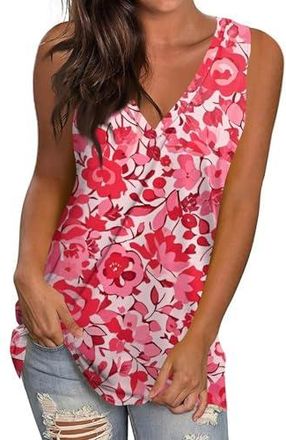 Generic Debardeur Femme Chic et &eacute;l&eacute;gant Chemisier sans Manche D&eacute;bardeur Top Ete Haut Chic et Elegant Caraco Vetement Femme Tee Shirt sans Manche Fluide Ample