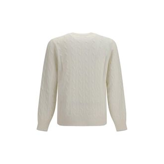 Brunello Cucinelli Cable-Knit Cashmere Sweater - White