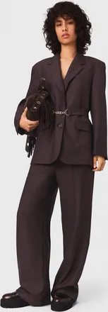 Maje Veste De Tailleur À Ceinture - Marron - Maje