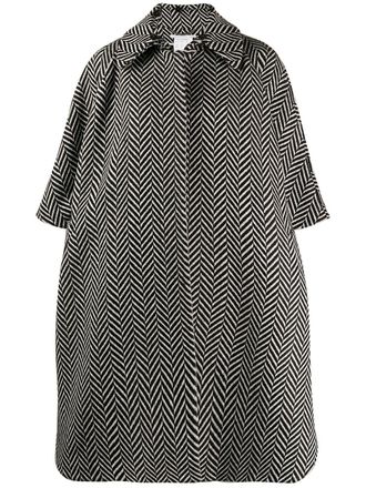Stella McCartney manteau &agrave; chevrons - Noir