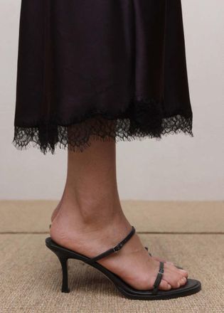 Mango Sandales 100 % cuir lani&egrave;res boucles chocolat - Femme - 36 - MANGO