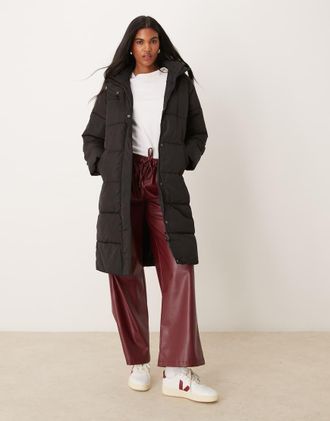 New Look Doudoune longue matelassée - Noir