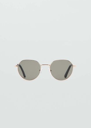 Mango Lunettes de soleil m&eacute;talliques rondes or - Homme - Taille unique - MANGO MAN