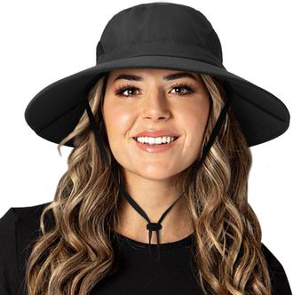 Dreshow Damen Sonnenhut UV Schutz Hut Faltbar Mesh Breite Krempe Angeln Pferdeschwanz Sommerh&uuml;te Strand Eimer H&uuml;te