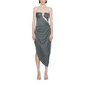 CHRISTOPHER ESBER Femme, Robes, Bleu, Taille: 34 FR Orica Crystal Ruched Jersey Strapless Dress