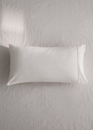 Mango Taie doreiller enfant coton lav&eacute; dentelle volant 30x50 cm blanc - Home - 30x50cm - MANGO HOME