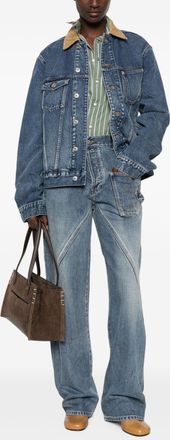 032c Corduroy Collar Denim Jacket - Blue