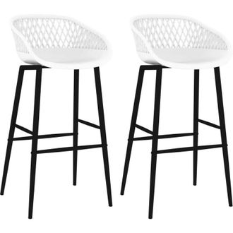 vidaXL Vidaxl - Chaises de bar lot de 2 blanc
