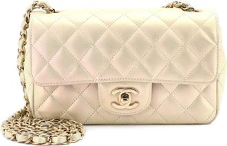 Chanel Classic Single Flap Bag Quilted Iridescent Lambskin Mini crossbody bag - Gold