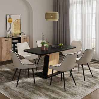 Vicco Table de salle &agrave; manger Fenaro, Ch&ecirc;ne noir/force de lor, 120x80cm extensible, Vicco