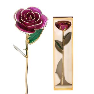 Brrnoo 24K vergoldete Ewige Rose, konservierte echte Rosenbl&uuml;te mit St&auml;nder, personalisierbares Jubil&auml;umsgeschenk f&uuml;r Frauen zum Geburtstag