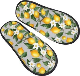 Generic Motif Sans Couture Citron, Effet Peinture À LHuile Pantoufle Antidérapants Pantoufles Maison Chaussures Pour Extérieur Femme Unisex L