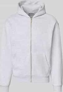 Review Relaxed Fit Sweatjacke aus Baumwoll-Mix mit Label-Detail