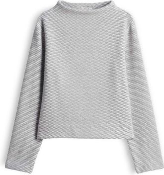 OPUS Sweatshirt Gaki aus Sweatware mit zweifarbiger Struktur Gerader Schnitt mit &uuml;berschnittener Schulter und zweifarbiger Optik