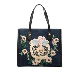 Gucci Pre-owned Sac bandouli&egrave;re brod&eacute; en denim - Femme - Pre-owned - Bleu - Taille: ONE Size