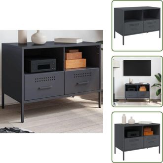 vidaXL Vidaxl - TV-Schrank Anthrazit 68x39x50,5 cm Stahl - Industriestyl - TV-Schrank - Metallregal - Wohnzimmerschrank - Aufbewahrungsschrank
