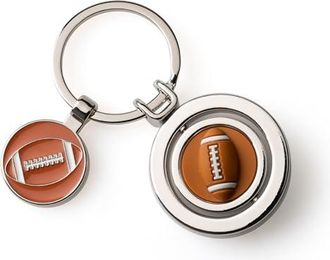 Arte Porte-cl&eacute;s RuGBY avec m&eacute;daille, Objet Personnalisable, adapt&eacute; pour &ecirc;tre grav&eacute;, porte-cl&eacute;s en m&eacute;tal poli inoxydable 7746E, argent, Whitout size