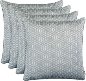 Brandsseller Lot de 4 Coussins dextérieur 45 x 45 cm - Coussins décoratifs imperméables avec Passepoil en Structure alvéolaire - Outdoor pour Jardin, Balcon, Terra