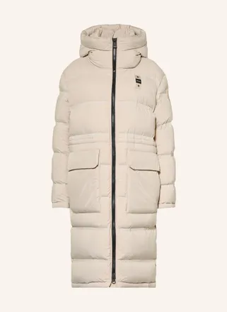 Blauer Daunenmantel Auck beige