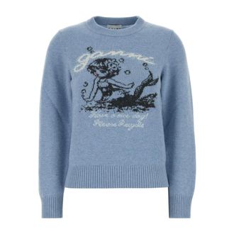 Ganni Damen, Strickwaren, Blau, XSGr&ouml;&szlig;e
