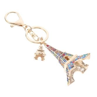 Luxshiny Porte-cl&eacute;s Tour Eiffel Avec Strass Breloque D&eacute;coratif Alliage De Zinc Forme Distinctive Accessoire Pour Sacs &agrave; Main