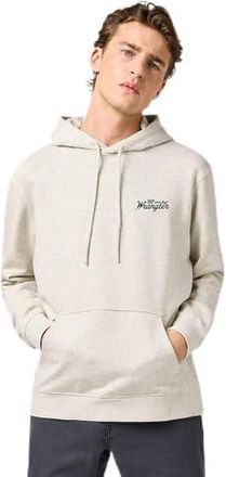 Wrangler Americana Hoodie Sweat-Shirt &agrave; Capuche, Oat Melee, S Homme