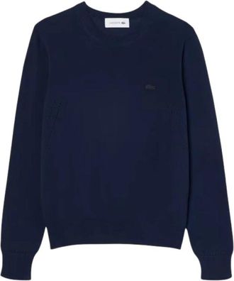 Lacoste Femme, Pulls, Bleu, Taille: 46 FR Maille ras du cou