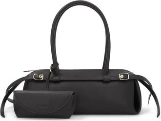 Kazar Femme, Sacs, Noir, Taille: ONE Size Sac bandouli&egrave;re oblong en cuir avec &eacute;tui &agrave; lunettes clipsable