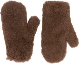 Max Mara gants à design texturé - Marron