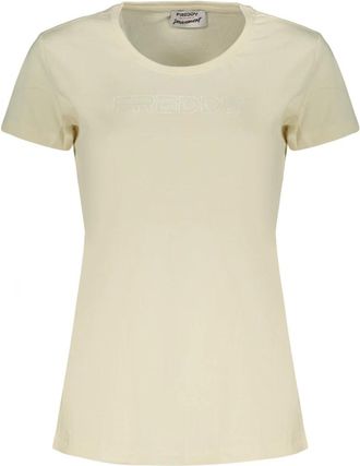 Freddy Kurz&auml;rmeliges T-Shirt - - Tops - Damen - Beige - XL