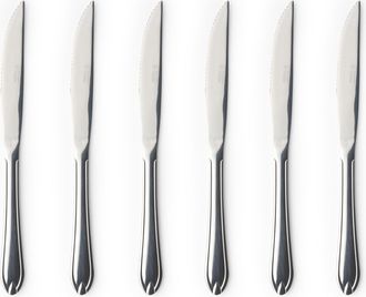 Russell Hobbs Marseille Steakmesser-Set - 6-teilig, Tischbesteck aus Edelstahl 18/0, Scharfe gezackte Klinge, 25 Jahre Garantie, Ergonomischer Griff, Spiegelpolitur