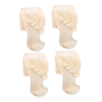 Valiclud 4 St&uuml;ck Massive Holz m&ouml;belf&uuml;&szlig;e H&ouml;he Europ&auml;isch Geschnitzt Stabile Sofaf&uuml;&szlig;e und Couchbeine Vielseitig f&uuml;r Sofa Tisch und M&ouml;belersatz Langlebige rutschf