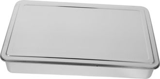 Cabilock Edelstahl Backblech Rechteckig mit Dicht Schließendem Deckel Antihaftbeschichtet Gleichmäßige Wärmeverteilung Spülmaschinenfest Vielseitig für Kuchen 