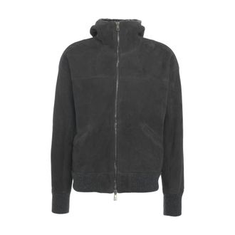 Giorgio Brato Luxuri&ouml;se Wildleder Bomberjacke Schwarz Aw25 - - Jackets - Herren - Schwarzk - M