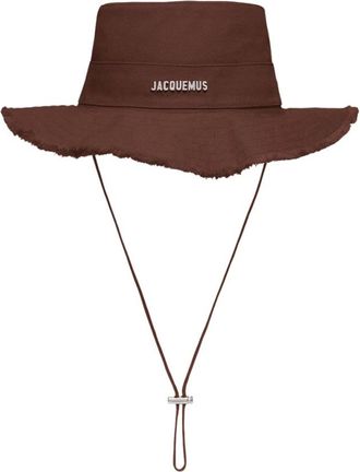Jacquemus Homme, Accessoires, Brun, Taille: 58 CM Chapeau Seau Artichaut Marron Coton