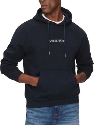 Guess Homme, Sweatshirts et sweats &agrave; capuche, Bleu, Taille: M Pull &agrave; Capuche Logo