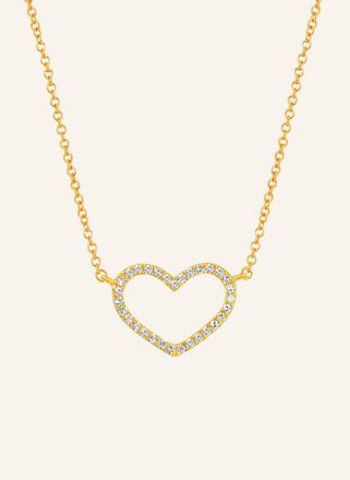Leaf Halskette Heart Aus 18 Karat Gelbgold Mit Diamanten gold